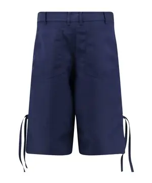 Comme Des Garçons Strap-detailed Bermuda Shorts - Blue