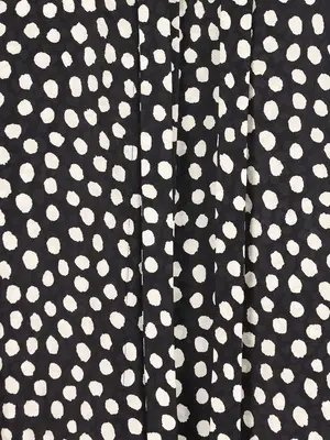 Chloé Polka-dot Long Sleeve Shirt With Lace-up Front - Black/beige