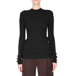 Bottega Veneta Ribbed Knit Sweater With High Neck