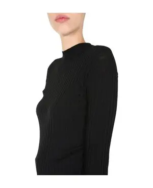 Bottega Veneta Ribbed Knit Sweater With High Neck