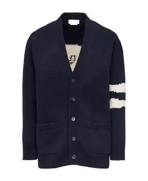 Alexander McQueen Skull Intarsia-knit V-neck Cardigan