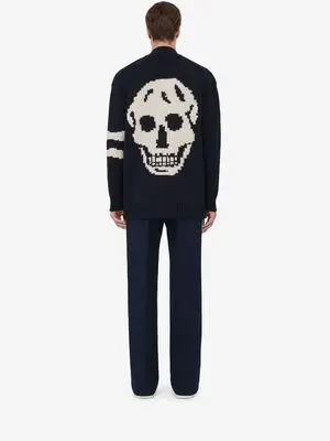 Alexander McQueen Skull Intarsia-knit V-neck Cardigan