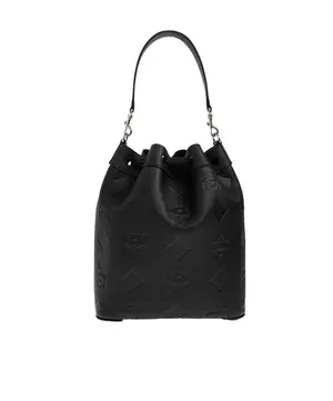 Mcm Dessau Medium Drawstring Bag - Black