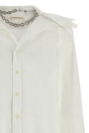 Y/project Asymmetrical Hemmed Shirt Dress With Detachable Chain Detail