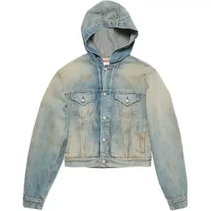 Acne Studios Acne Studios Hooded Denim Jacket Gray