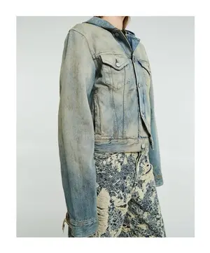 Acne Studios Hooded Denim Jacket - Gray