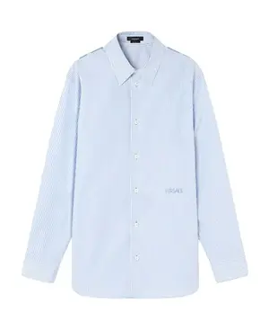 Versace Seashell Baroque Striped Buttoned Shirt