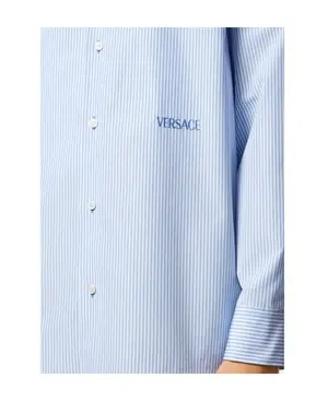 Versace Seashell Baroque Striped Buttoned Shirt