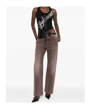 Balenciaga Lace-up Tank Top With Printed Text