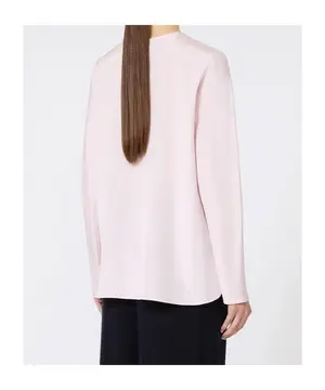 Max Mara Mitico Crewneck Long-sleeved Blouse - Pink