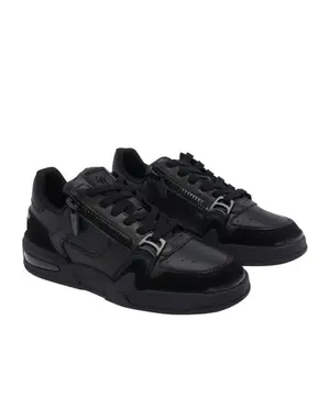 GIUSEPPE ZANOTTI Zip-detail Lace-up Sneakers - Black