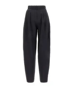 QUIRA Belt-loop Casual Pants With Concealed Front Closure
