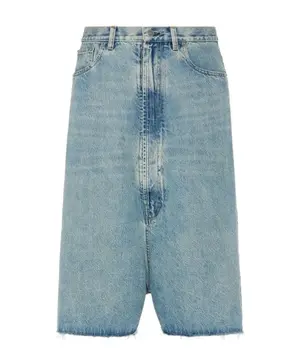 MAISON MARGIELA Dropped Crotch Denim Shorts - Light Blue