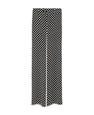 SAINT LAURENT Saint Laurent Polka Dot High Waist Wide Leg Trousers