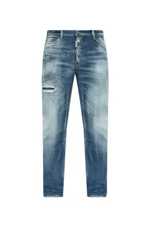 Dsquared2 Distressed Straight-leg Jeans - Blue