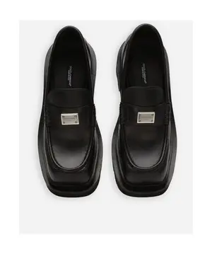 Dolce & Gabbana Logo Plaque Square-toe Loafers