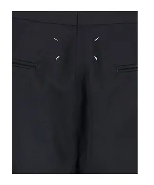 MAISON MARGIELA Pressed-seams Straight Leg Trousers - Black