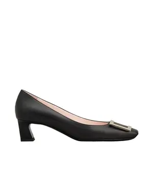 ROGER VIVIER Square Toe Pumps With Metal Buckle Detail