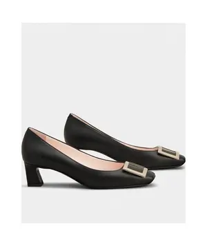 ROGER VIVIER Square Toe Pumps With Metal Buckle Detail