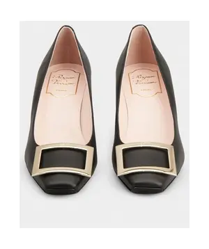 ROGER VIVIER Square Toe Pumps With Metal Buckle Detail