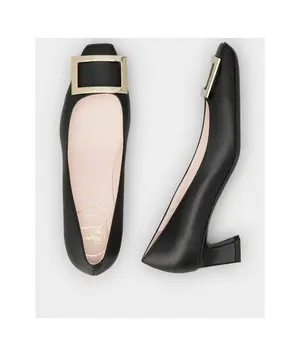 ROGER VIVIER Square Toe Pumps With Metal Buckle Detail