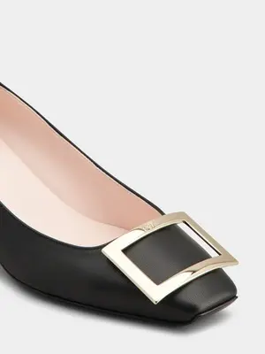 ROGER VIVIER Square Toe Pumps With Metal Buckle Detail