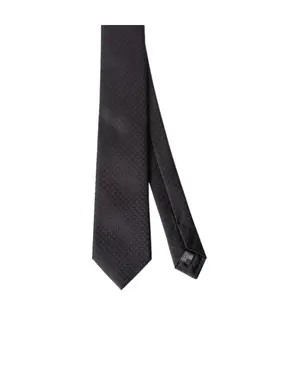 Emporio Armani Monogram Jacquard Neck Tie - Black