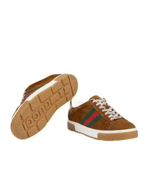 Gucci Ace Web-stripe Low-top Sneakers - Brown