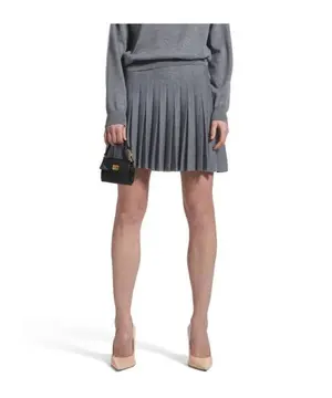 Balenciaga Pleated Skirt In Heather Grey