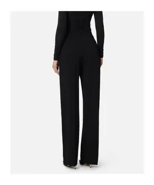 Elisabetta Franchi Pleated Trousers With Logo Detail