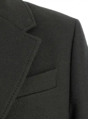 Ami Long-sleeved Lapel Coat - Black