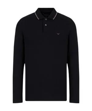 Men's Armani Shirt Black Polos