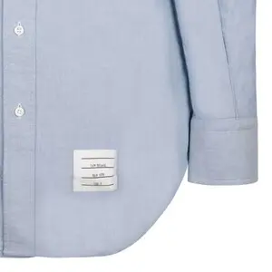 Thom Browne Long-sleeved Striped Detail Shirt - Light Blue