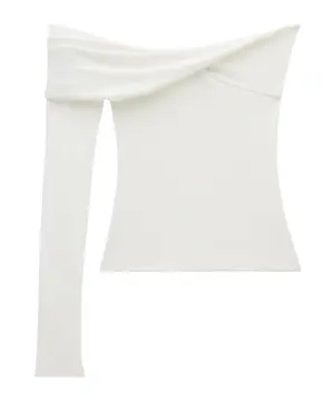 COURREGES Courreges Asymmetrical Crepe Top With Twist Detail