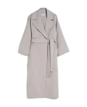 Max Mara Belted Virgin Wool Coat - Gray