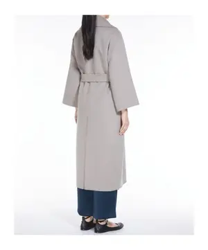Max Mara Belted Virgin Wool Coat - Gray