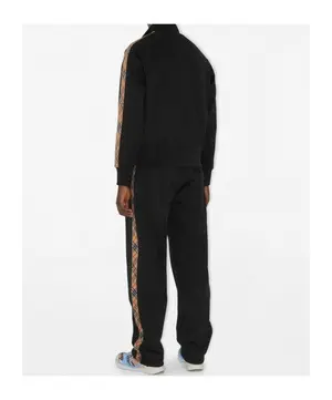 Burberry Check Trim Straight-leg Track Pants - Black