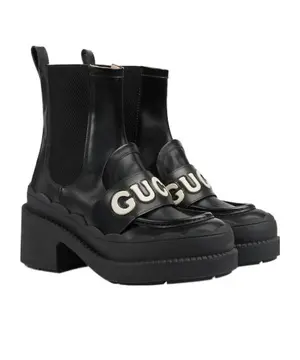Gucci 60mm Logo-lettering Leather Boots