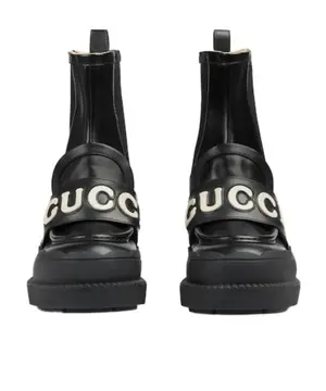 Gucci 60mm Logo-lettering Leather Boots