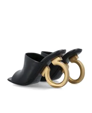FERRAGAMO Elina Sculpted Heeled Mules