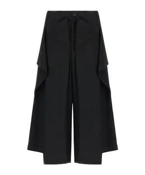 Issey Miyake Draped Wool Wide-leg Trousers