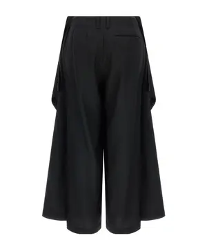Issey Miyake Draped Wool Wide-leg Trousers