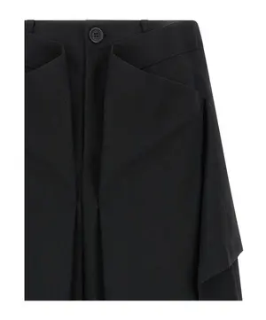 Issey Miyake Draped Wool Wide-leg Trousers