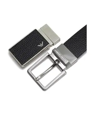 Emporio Armani Reversible Logo Buckle Belt - Black