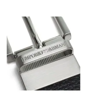 Emporio Armani Reversible Logo Buckle Belt - Black