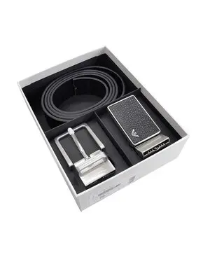 Emporio Armani Reversible Logo Buckle Belt - Black