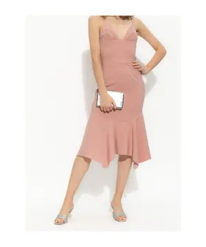 Dsquared2 Strappy Corset Midi Dress With Flared Hem