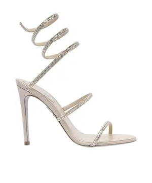 Rene Caovilla Embellished Stiletto Heeled Sandals - Gray