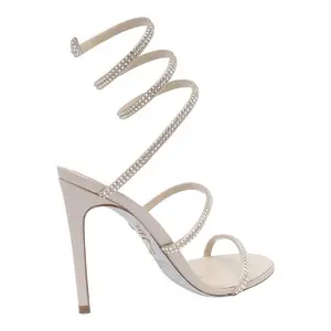Rene Caovilla Embellished Stiletto Heeled Sandals - Gray