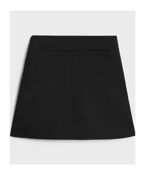 Celine Trapeze Mini Skirt In Double Faced Wool Twill